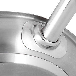 Soro Essentials- 14” Stainless Steel Frying Pan with Tri-Ply Encapsulated Base Bottom and Helper Handle- Fry Pan Skillet Egg Pan Omelet Pan Perfect for Searing and Sautéing Induction Ready