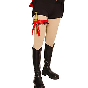 2 Pcs Bow Garter with Pirate Dagger Lace Bow Leg Ring Sword Leg Holster for Halloween Carnival Dress Up Props Women Girls Favor,Red