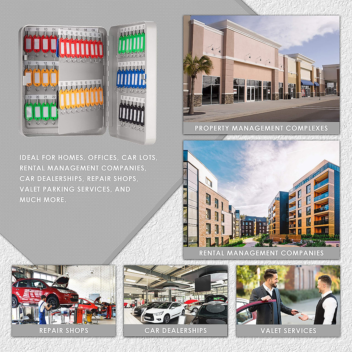 Barska CB13234 Key Lock 90 Position Key Cabinet Lock Box Grey ,9.5" x 3.1" x 11.75"