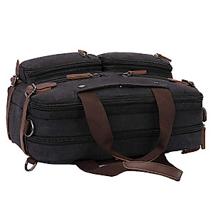 CROCOD 3 in 1 Convertible Laptop Backpack, 17.3 inch Messenger Bag for Men, Multi-Functional Travel Laptop Bag for College Men Women (17.3 Inch, Black)