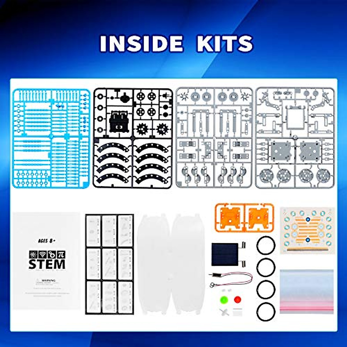 CUDNY Robot Kit 12-in-1 Science STEM Solar Robot Kit Toys for Kids - 190 Pieces DIY Building Science Experiment Kit for Kids Aged 8-10 and Older, Educational DIY Assembly Kit with Solar Powered