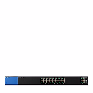 Linksys Business LGS318 16-Port Gigabit Smart Managed Switch with 2 Gigabit and 2 SFP Ports