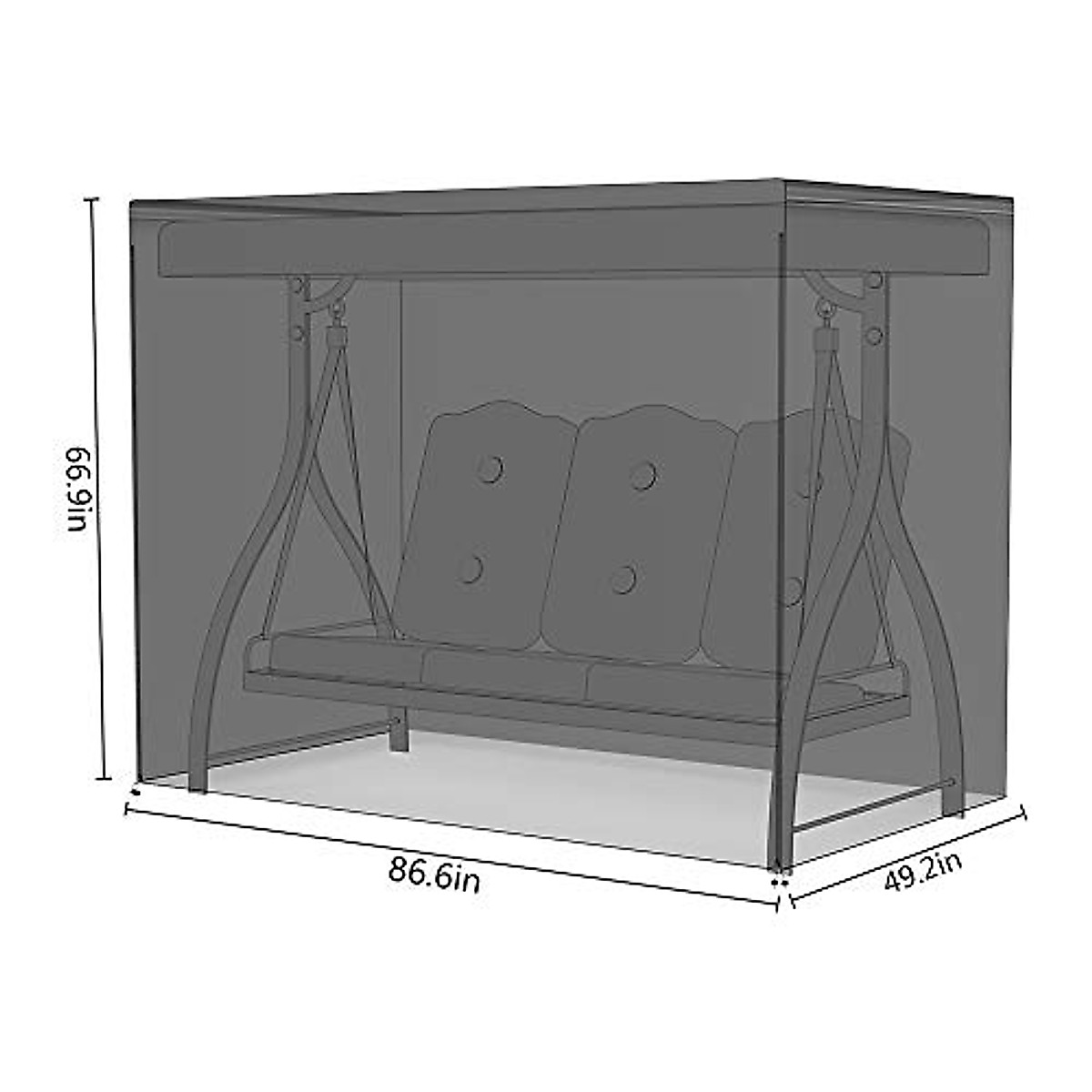 Outdoor Swing Cover Waterproof, 3 Triple Seater Hammock Cover, Glider Canopy Replacement Cover, Patio Furniture Cover, All Weather Protection