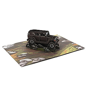 Liif Jeep Wrangler 3D Pop-Up Birthday Card for Men, Father's Day, Retirement, Get Well Soon