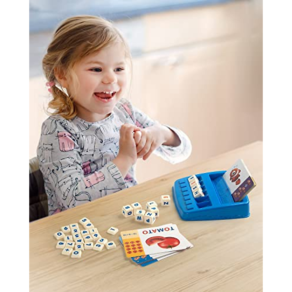 Coogam Matching Letter Game, Alphabet Spelling Reading Flash Cards, Math Number Words Puzzle Montessori Early Learning Educational Gift Toys for 3 4 5 Year Old Kids