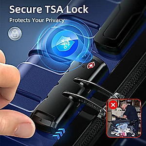 SHOWKOO Luggage Sets Expandable ABS Hardshell 3pcs Clearance Luggage Hardside Lightweight Durable Suitcase sets Spinner Wheels Suitcase with TSA Lock (Deep Blue)