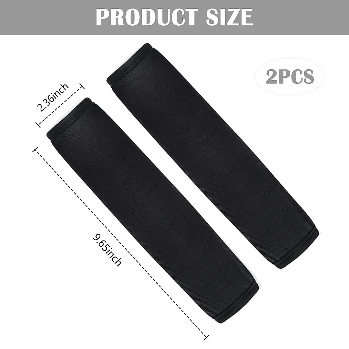 SSNNUU 2Pcs Seat Belt Cover Pad,Breathable Polyester Car Seatbelt Covers,Universal Seat Shoulder Strap Pads Car Accessories Interior for Men Women (Black)