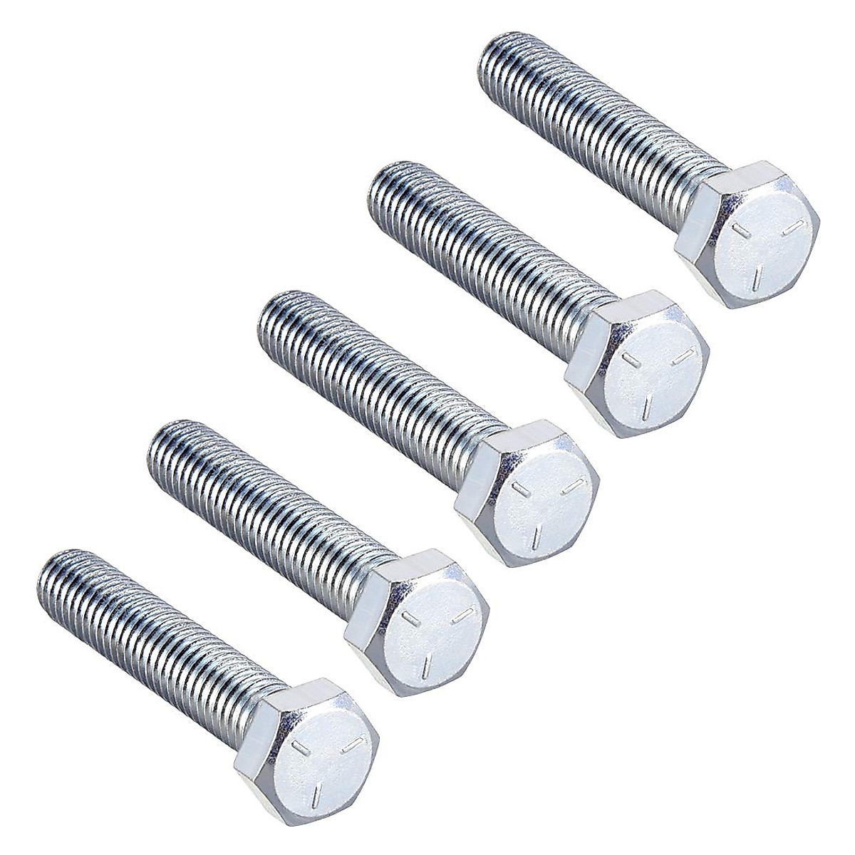 uxcell Hex Head Screw Bolts Carbon Steel 3/8"-16x2" Fastener Grade 5 UNC 5pcs