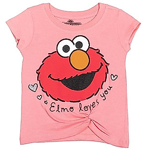 Sesame Street Elmo Cookie Monster Big Bird Baby Girls 3 Pack T-Shirt 18 Months Pink/Blue