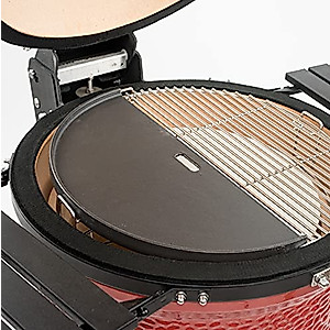Kamado Joe KJ-HCIGRIDDLE Half Moon Cast Iron Reversible Grill Griddle for Classic Joe, Black