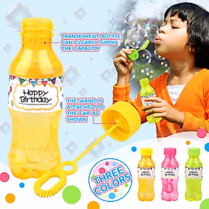 TOY Life 24 Bubble Bottles with Wands, Bubbles Party Favors for Kids, Bubble Bulk with Bubble Solution, Easter Goodie Bag Stuffers Wedding Birthday Summer Party Supplies, Outdoor & Indoor Activity