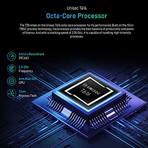 DOOGEE T20 Tablet 2023, 2K Display 10.4 Inch Android 12 Tablets, Octa-Core 15GB+256GB, 2.4G/5G Wi-Fi, 8300mAh Battery, 16MP+8MP, Split Screen, GPS, OTG, Hi-Res Audio＆TÜV Rheinland Certified, Blue