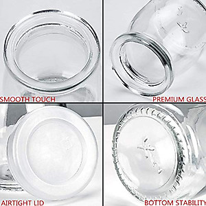 Encheng 7 oz Clear Glass Jars With Lids,Glass Yogurt Container With Lids(PE),Replacement Glass Pudding Jars Yogurt Jars,Glass Container With Twine n Tag For Milk,Jams,Jelly,Mousse,Dishwaresafe 20 Pack