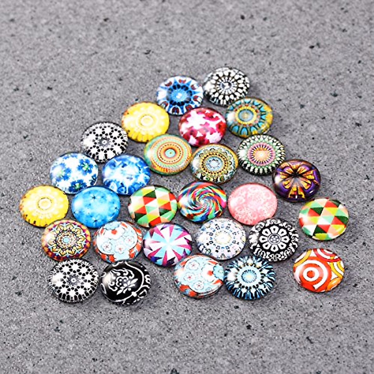 Dangle Earrings 200pcs Round Glass Mosaic Tiles Mixed Mosaic Glass Pieces for DIY Crafts Jewelry Making 10mm Bracelets Beads