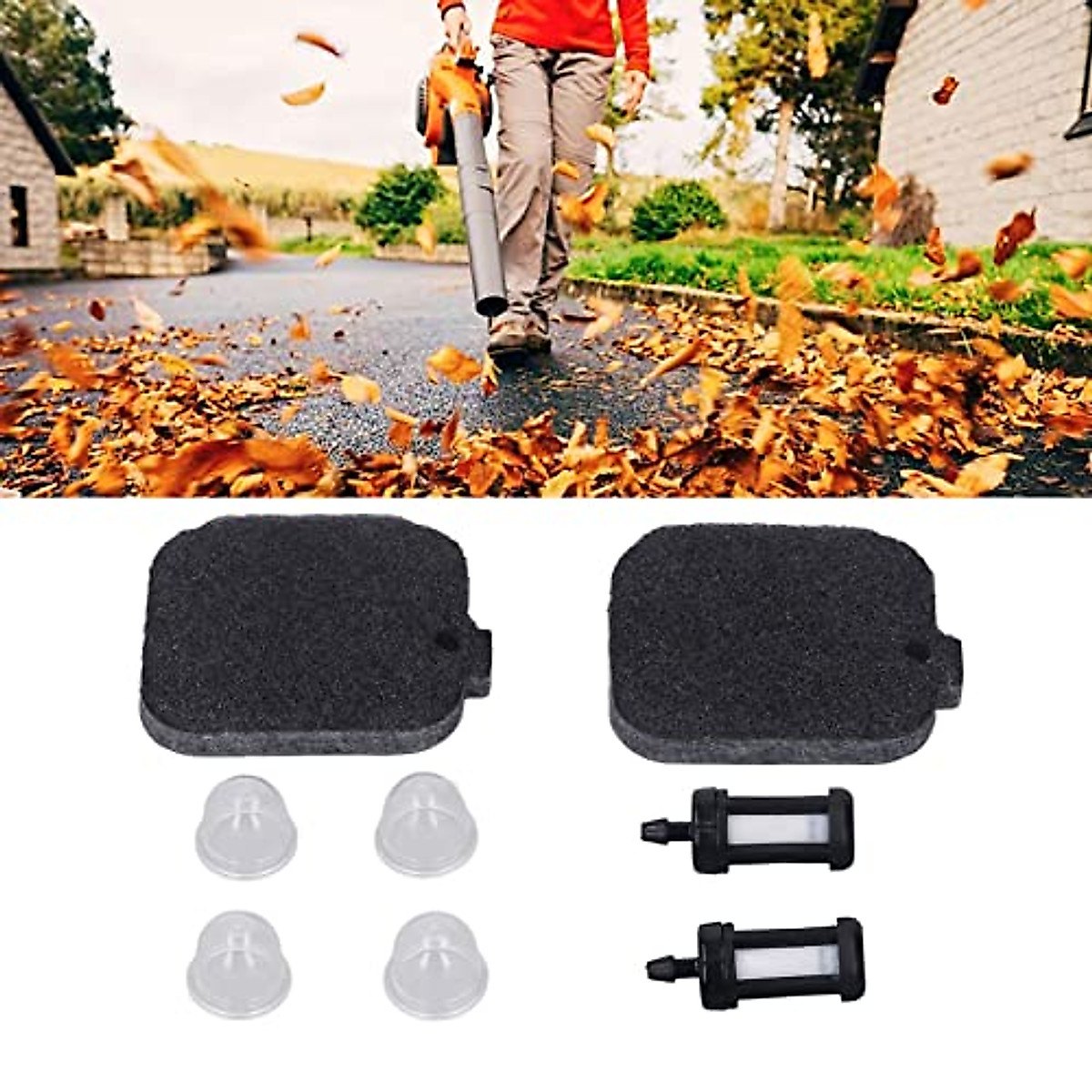 Naroote Air Fuel Filter Primer Bulb Kit, Easy Installation Blower Accessories ABS Sponge for Garden Tool