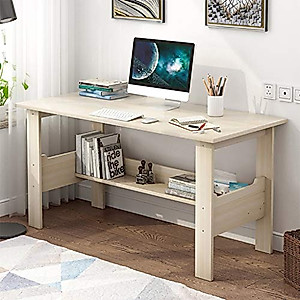 Computer Desk,Home Office Computer Desk, Indoor Laptop Office Desk Study Table Desktop Home Desktop Computer Desk Bedroom Laptop Study Table Office Desk Workstation (Maple Cherry Color)