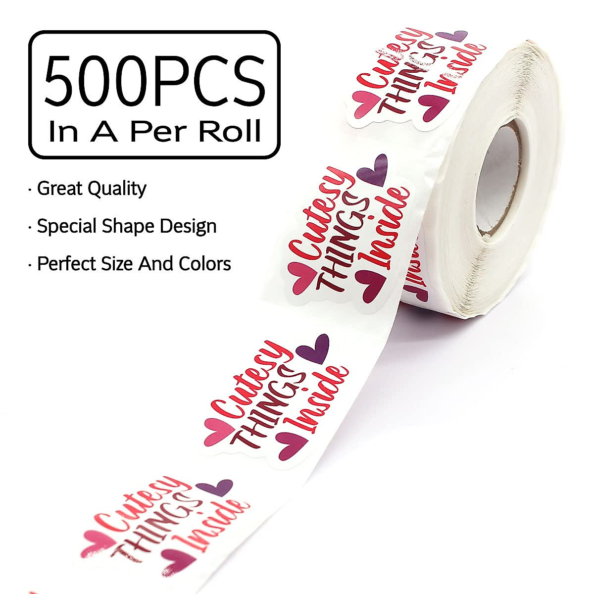 Wailozco Thank You Stickers, 500 Labels Per Roll, Handmade Stickers for Small Business, Online Retailers, Holiday Season Decorations