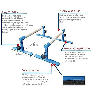 Tumbl Trak Parallette Bars Blue, Adjustable