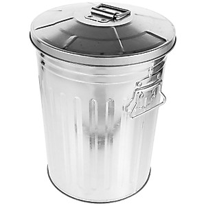 BESTOYARD Stainless Steel Trash Can with Lid, 8L/1.75 Gallon Outdoor Dog Poop Garbage Can Retro Round Wastebasket Container for Farm Kitchen Garbage Daily Waster Storage