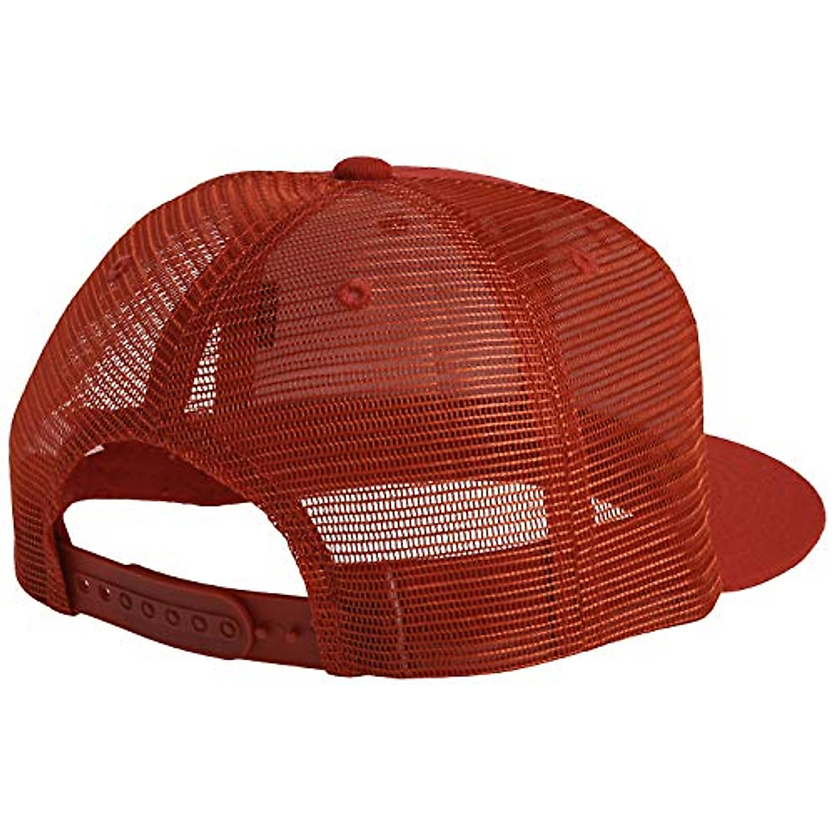 DECKY 6 Panel Flat Bill Trucker Cap, Red