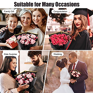 Vutim Flower Wrapping Paper, 25PCS Black Wrapping Paper, Gold Edge Waterproof Bouquet Paper, Flower Gift Wrapping Paper for Flower Shop, Wedding, Birthday Party, Handmade DIY, Anniversary