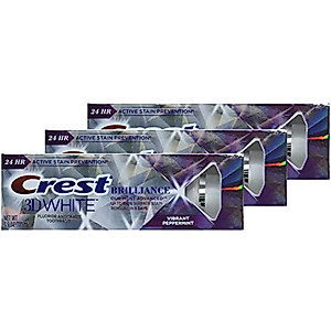 Crest 3D White Brilliance Toothpaste, Vibrant Peppermint, 3.9 Oz (Pack of 3)