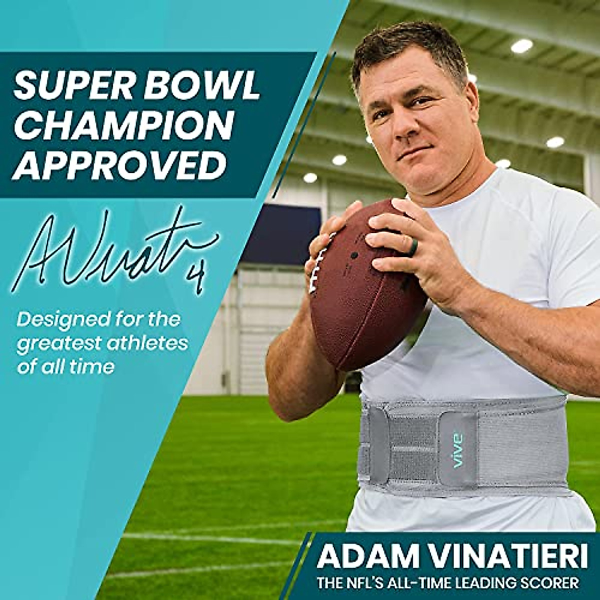 Vive Lower Back Support Brace for Men & Women - Dual Adjustable Lumbar Belt for Heavy Lifting, Herniated Disc, Sciatica, Scoliosis, & Thoracic Pain Relief - Compression Posture Device for Work or Home