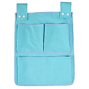 SiyuXinyi Pockets Bedside Storage Bag Caddy Hanging Diaper Organization for Baby Essentials, Hang on Crib, Practical Hanging Storage Bag， Suitable Dormitory, Double Bed, Bedside Storage！（Blue）
