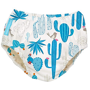 Charlie Banana Baby Reusable and Washable Swim Diaper for Boys or Girls, Cactus Azul, Large