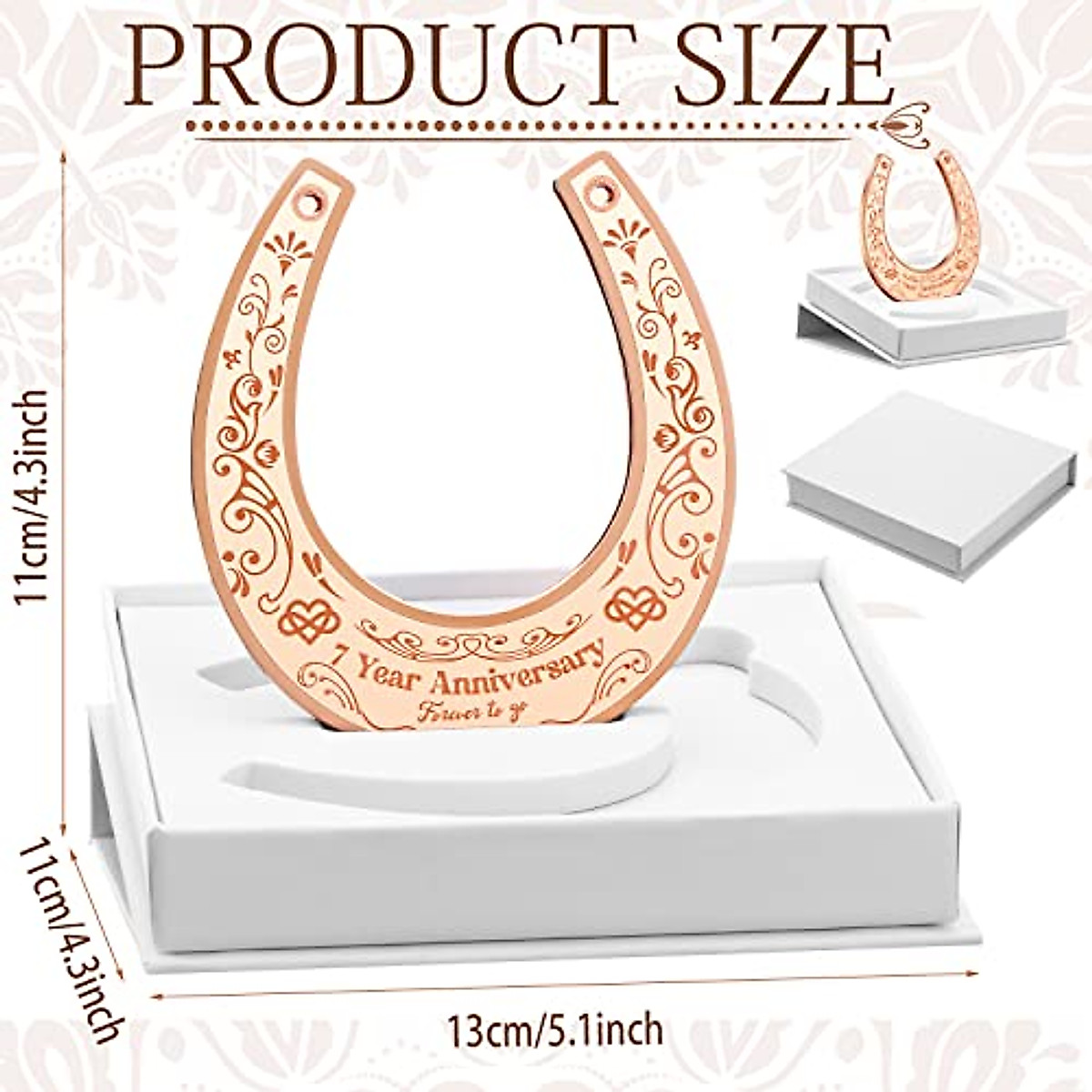 7 Year Anniversary Gifts for Him 7 Year Anniversary Wedding Gift for Couple 7 Years of Marriage Lucky Horseshoe Copper 7th Wedding Anniversary gifts for Him with Box Gifts for Men Him