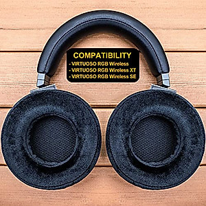 Virtuoso XT Earpads - Compatible with Virtuoso RGB Wireless SE Gaming Headset, with Microphone Foam I Thicker Memory Foam Replacement Ear Cushion (Velour)