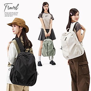 weradar Black School Backpack For Women Men,Waterproof College Backpack,High School Bookbag,Lightweight Casual Daypack Travel Backpack,Carry On Bag for Office/Teacher/Work