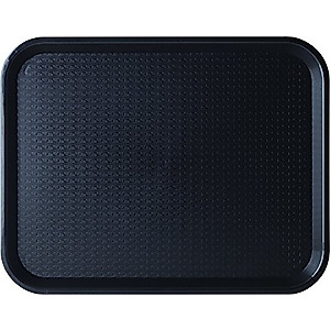 Carlisle FoodService Products CT121603 Café Standard Cafeteria / Fast Food Tray, 12" x 16", Black
