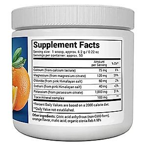Dr. Berg Hydration Keto Electrolyte Powder - Enhanced w/ 1,000mg of Potassium & Real Pink Himalayan Salt (NOT Table Salt) - Orange Flavor Hydration Drink Mix Supplement - 50 Servings