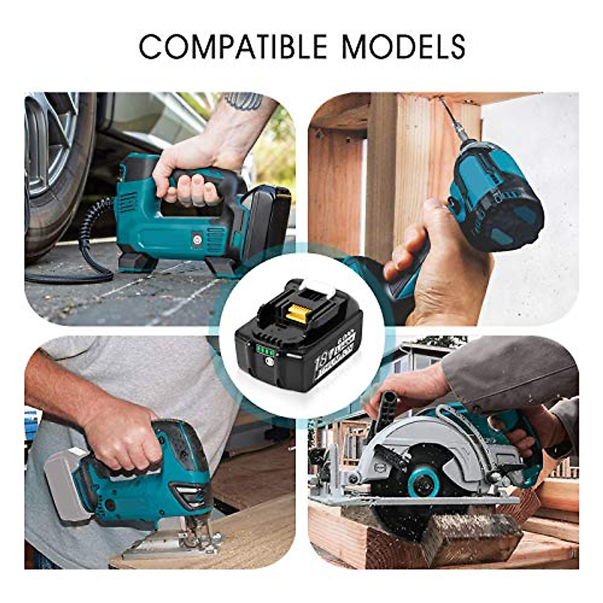 【Increase Current Protection!】 TenHutt 2Pack 6.0Ah 18V Lithium-Ion Replacement Battery for Makita 18V LXT Battery Compatible with BL1830 BL1840 BL1850 BL1860 BL1815 BL1860B Cordless Power Tools