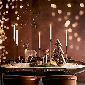 3D Black Wick Led Battery Operated Flameless Taper Candles Light with Remote Timer, Electric Fake Window Candle Flickering Like Real Wax, Flameless Ivory Candle Stick for Christmas/Home/Wedding