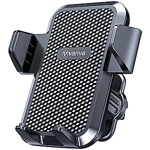 vanva 【 Military-Grade Universal Air Vent Car Mount, 【 Big Phones & Thick Case Friendly 】 Cell Phone Holder for Car Hands Free Clamp Cradle Vehicle Compatible with All Apple iPhone
