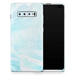 DesignSkinz Mixtured Blue v9 Textured Marble Protective Vinyl Decal Wrap Skin Cover Compatible with The Samsung Galaxy S20 (Screen Trim & Back Glass Skin)