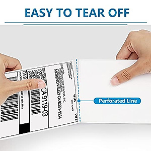 JADENS Thermal Labels 4x6-500 Labels, Compatible with Rollo, Brother, Zebra and Most Thermal Printer, Perforated, Commercial Grade, Doesn't Compatible with Dymo