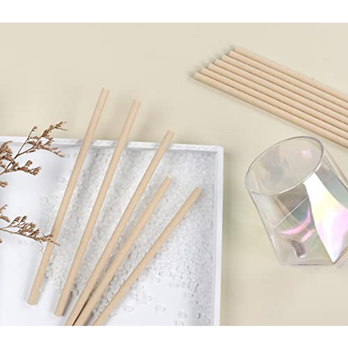 Eco Straws Disposable – Biodegradable Bamboo Paper Straw – Natural Compostable Long Drinking Straws for Cocktail, Smoothie, Coffee, Cereal, and Soft Drinks – Plastic Straws Alternative - 100pcs