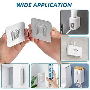 AccEncyc Double Sided Adhesive Hooks 30Pack Double Sided Wall Hooks Clear Self Adhesive Wall Hooks for Hanging Picture Hanging Hook for Bathroom Kitchen Office