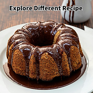 Novery 9.5" Non-stick Cake Pan, Heavy Duty Carbon Steel Fluted Tube Round Baking Pan,Buntz Pound Cake Pan Mold,Tube Bakeware,Baking Mold for Jello,Gelatin,Chocoflan,Flan