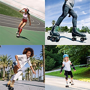 TOBWOLF 8 Pack 58mm x 32mm, 82A Outdoor Quad Roller Skating Wheels, PU Wear-Resistant Wheels Replacements Double-Row Roller Skates Accessories