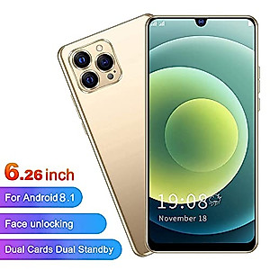 Vbestlife 3G Unlocked Smartphone, 6.26in HD Screen Unlocked Cell Phone, Support Face Fingerprint Unlock Cell Phone, for Android 5.1, 1G 8G, Dual SIM, WiFi, Built in GPS, Dual Camera