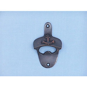 Hampton Nautical MC-2101AC Antique Copper Wall Mounted Anchor Bottle Opener 3" Nautical Home Decoration