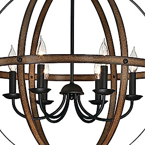 Westinghouse Lighting 6333600 Stella Mira Six-Light Indoor Chandelier, Barnwood and Oil Rubbed Bronze Finish