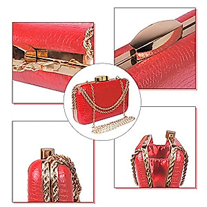 Evening Bag - Small Clutch Purses for Women Wedding - Women's Evening Handbags Formal Crossbody Evening Clutch (Red)