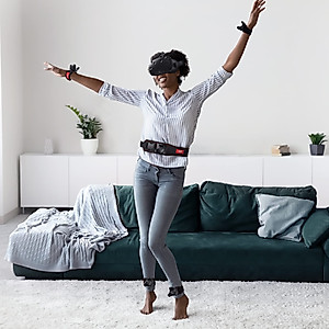 KIWI design Tracker Straps and Belt for Full Body Tracking VR, Compatible with PC VR Platform and SteamVR, Upgraded Hand/Foot Trackerstrap Accessories Fit HTC Vive Trackers (Trackers NOT Included)