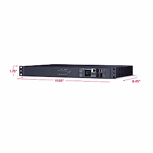 CyberPower PDU44002 Switched ATS PDU, 100-120V, 20A (Derated to 16A), 10 Outlets, 1U Rackmount