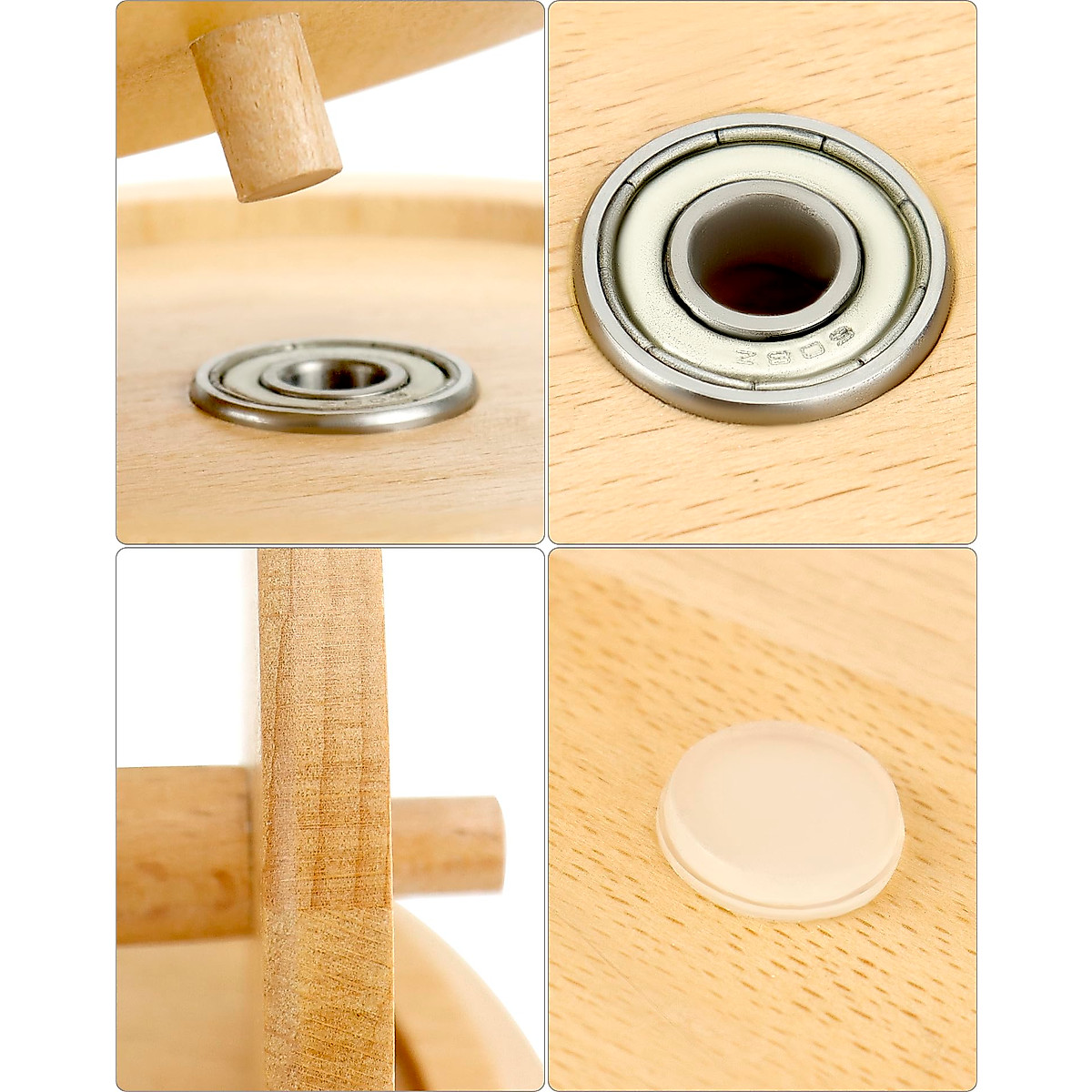 QWORK Weighted Double Yarn Ball Holder - Advanced Metal Twirling Mechanism - Knitting Crochet Spindle Dispenser for All Yarn Types